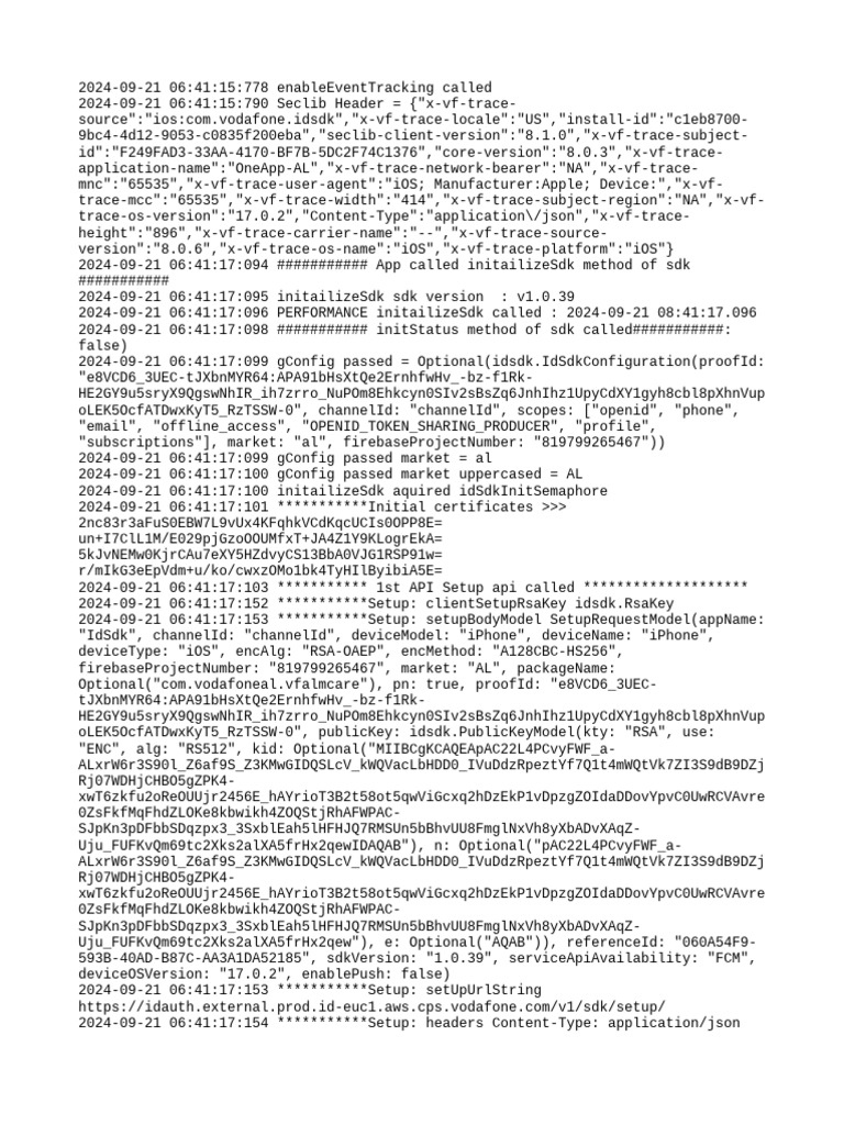 Id SDK Logs | PDF | Ios | Secure Communication