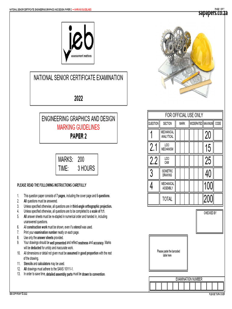 EGD Nov 2022 Paper 2 Eng Marking Guidelines | PDF | Steel | Welding