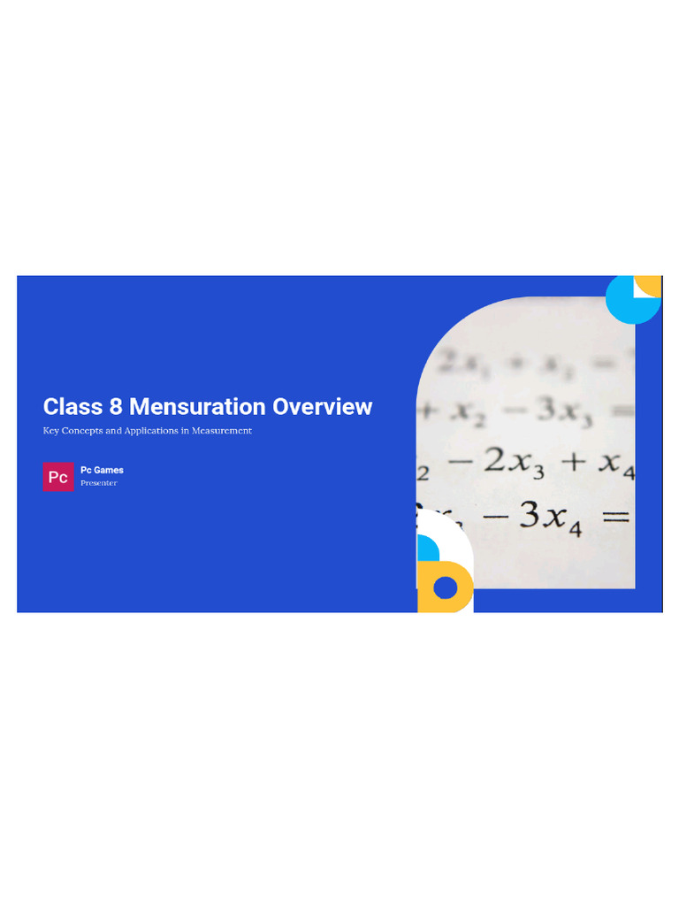 Class 8th Mensuration Pdf