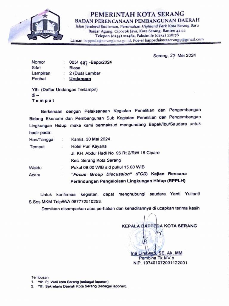 Undangan FGD RPPLH 27 Mei 2024 Puri Kayana (1) | PDF