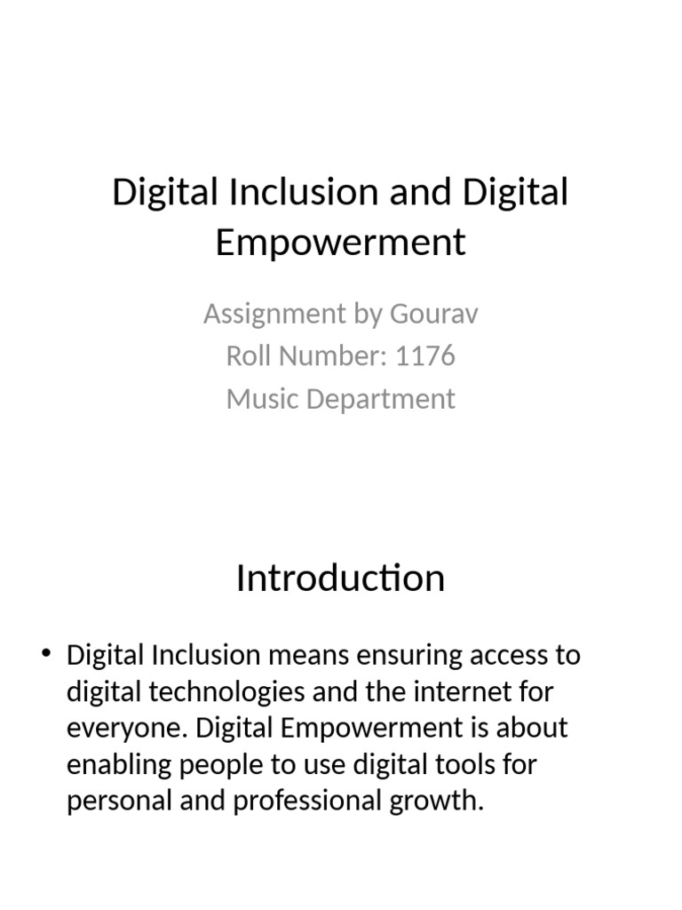 Digital Inclusion and Empowerment Assignment Gourav | PDF