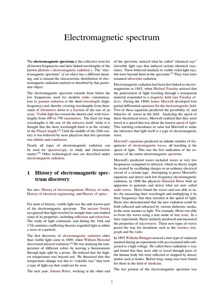 Electromagnetic spectrum | PDF | Electromagnetic Spectrum ...