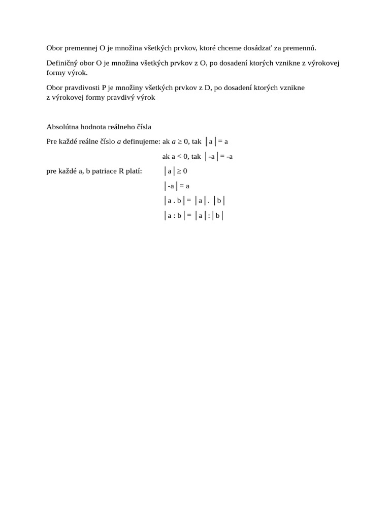 Dodatok Matika Maturita | PDF