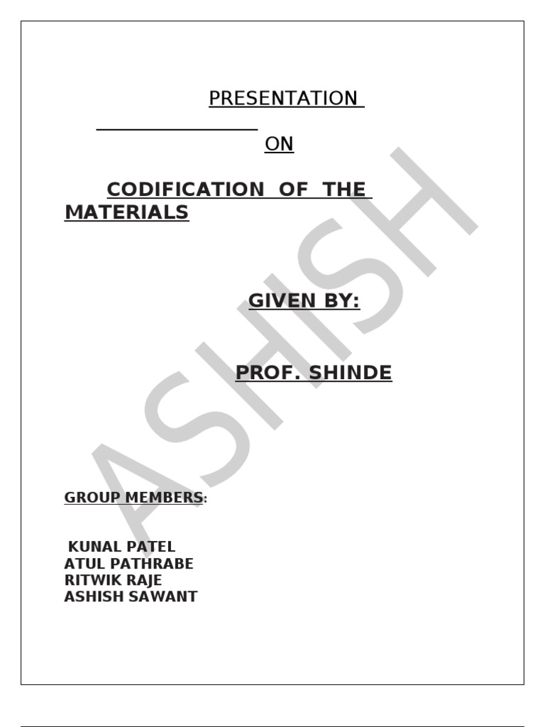 Codification | PDF | Standardization | Inventory