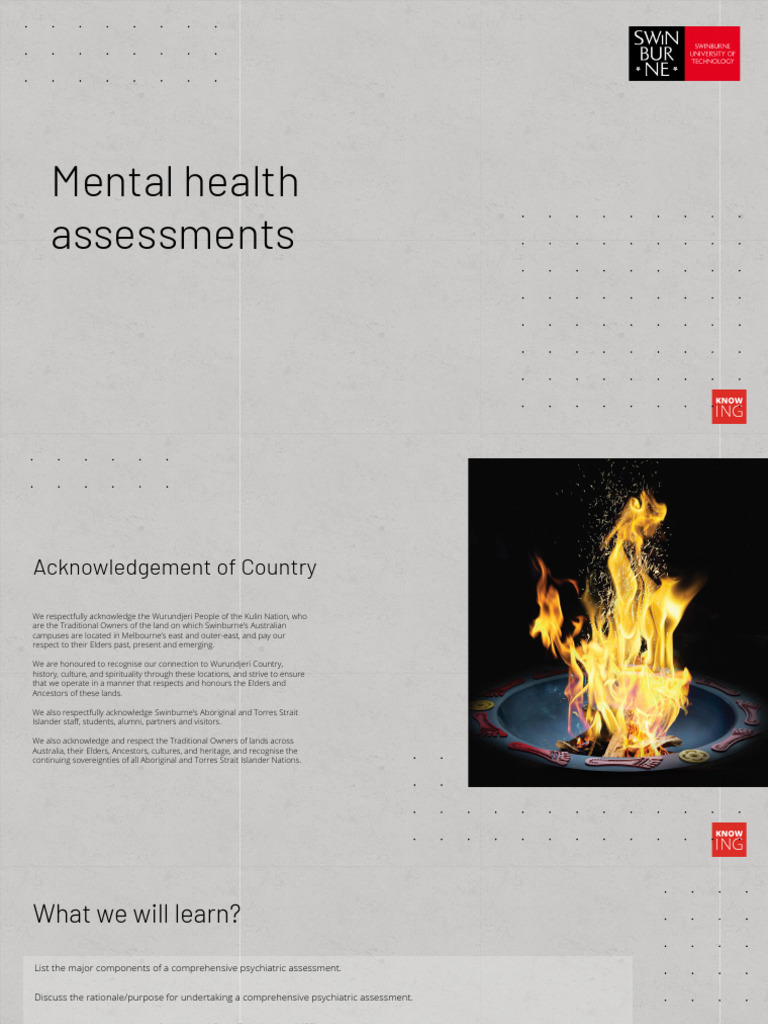Lecture 1B Mental Health Assessments 2021 | PDF | Mental Disorder ...