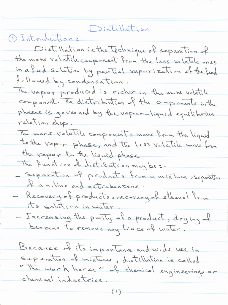 (Unit Operation I) Distillation | PDF