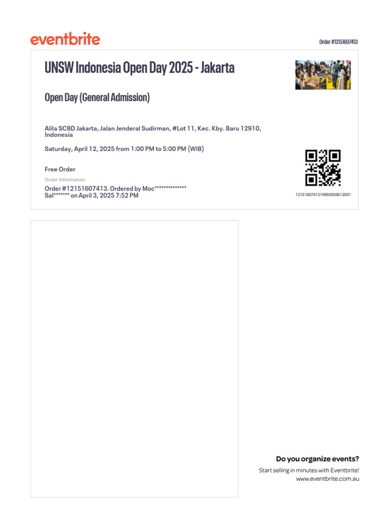 Ticket - UNSW Open Days 2026 | PDF