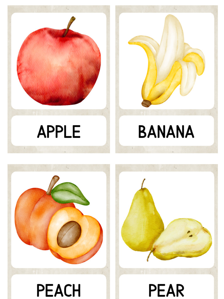 Fruit Flashcards Pdf List Pdf
