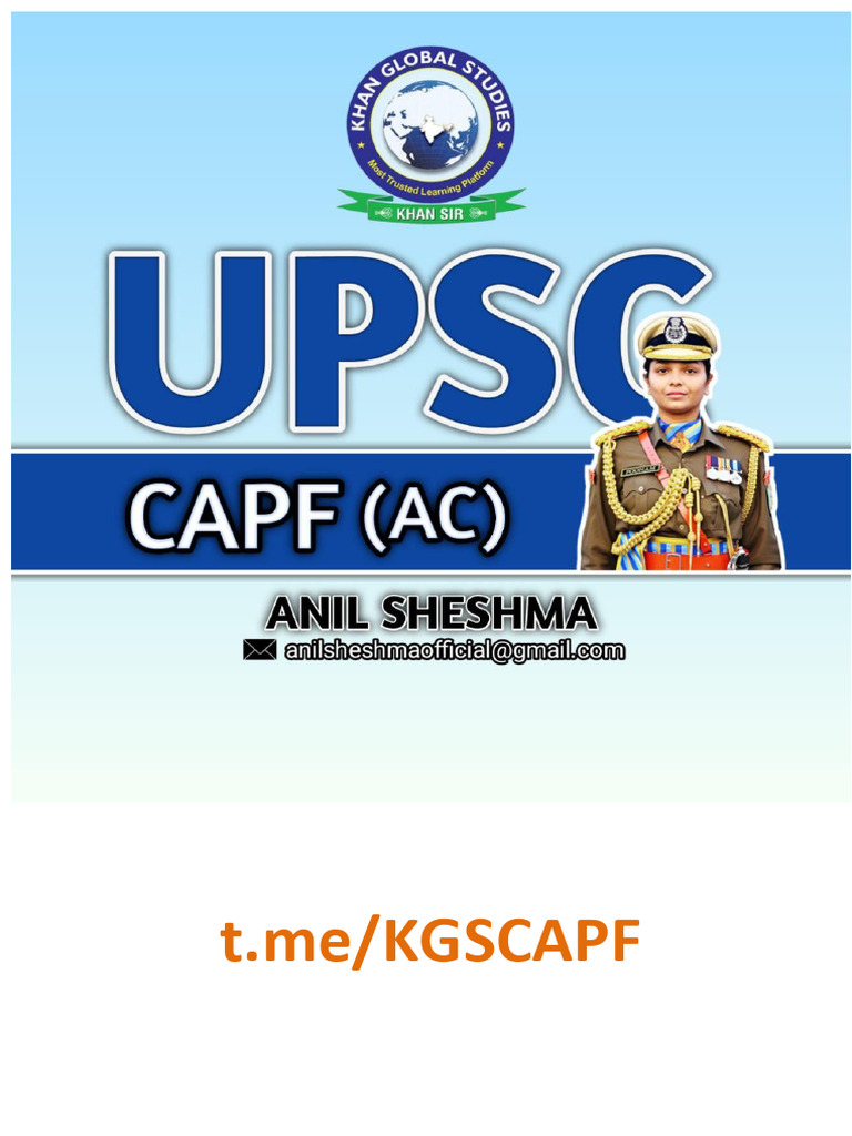 CAPF 2025 Exam Study Plan: Polity & Geography | PDF