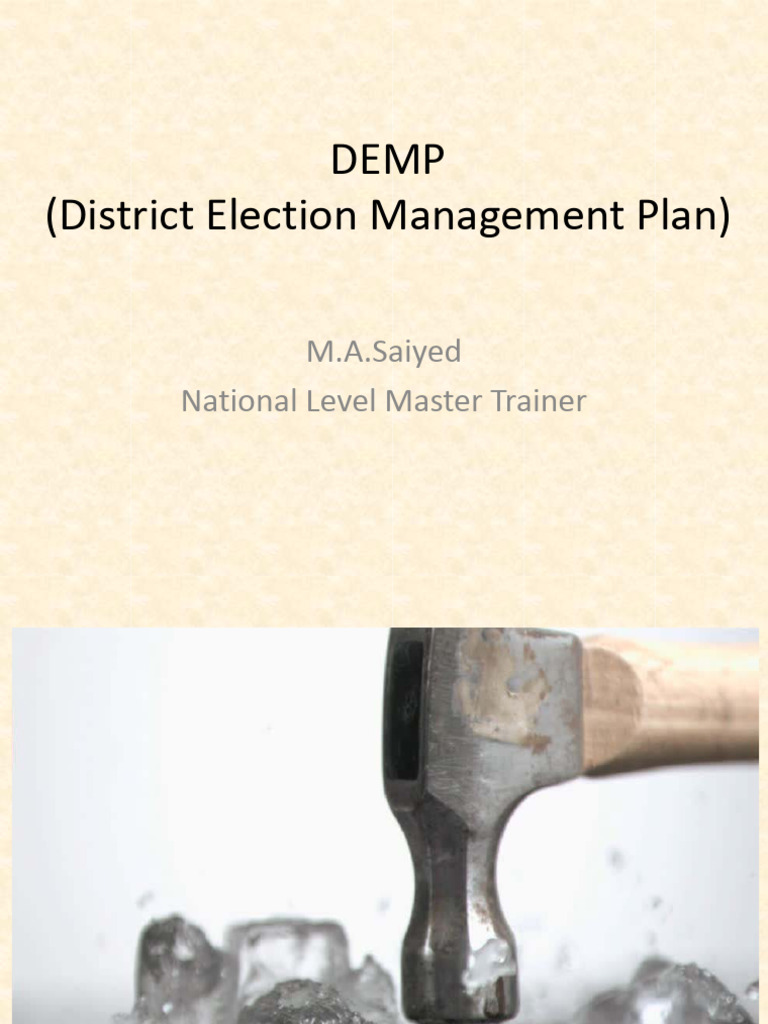 DEMP (District Election Management Plan) | PDF | Elections | Voting