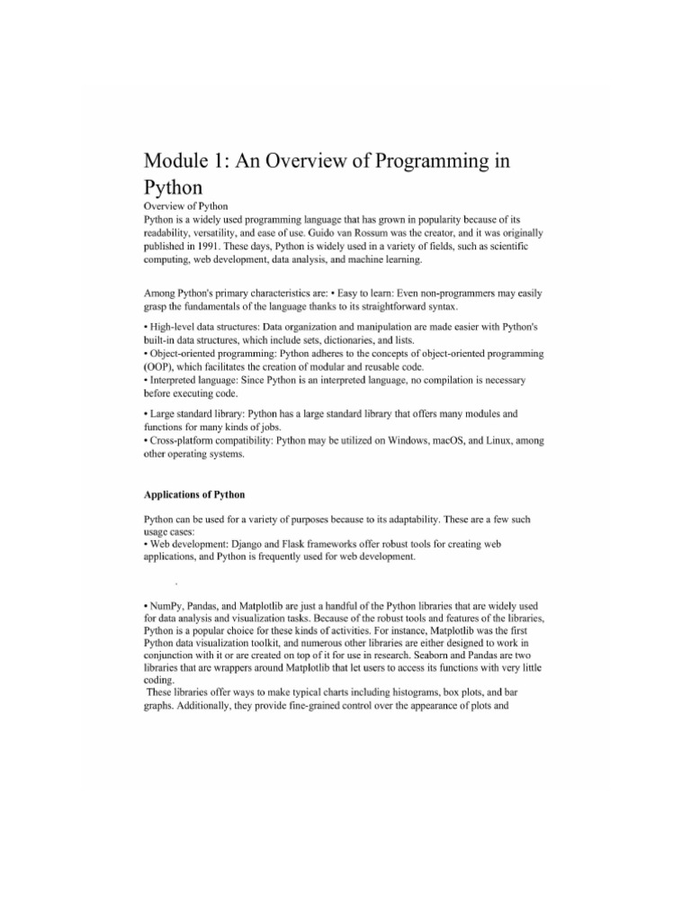 PP Module1 | PDF