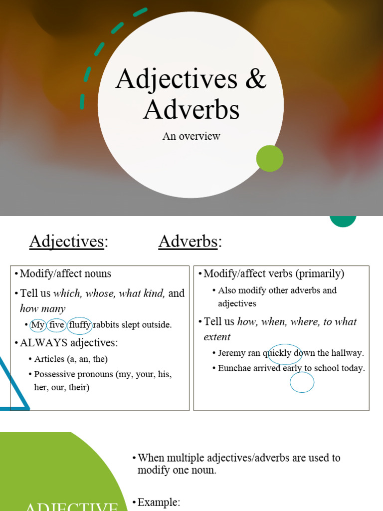 Understanding Adjectives and Adverbs | PDF