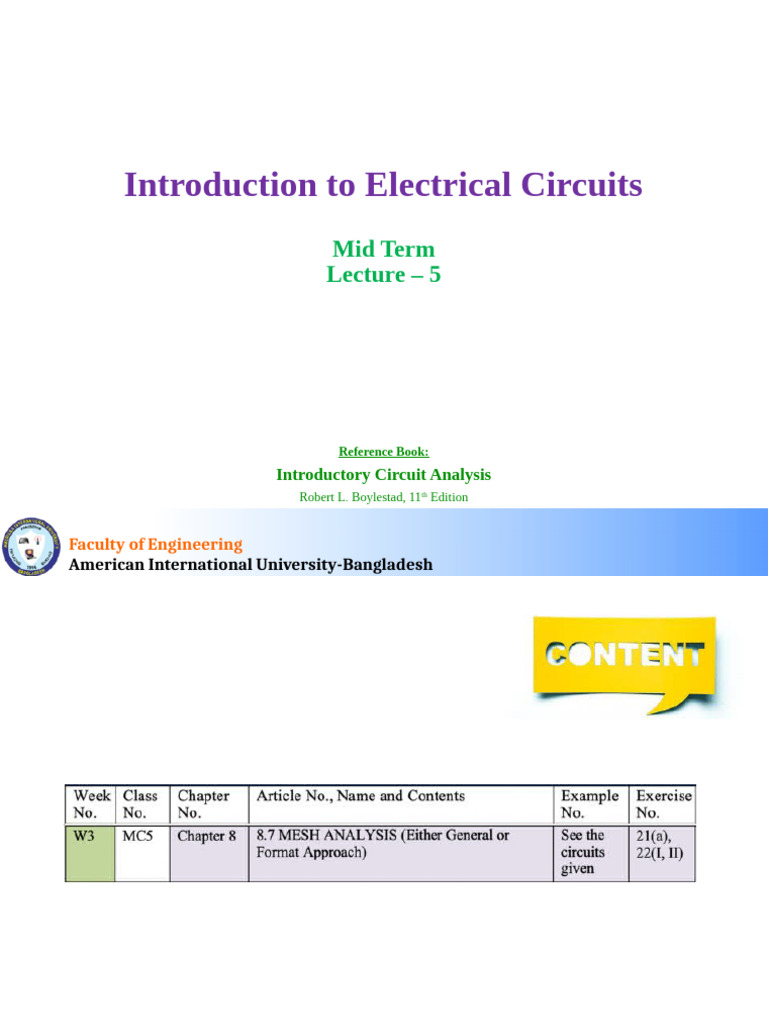 IEC_Mid Lecture-5 | PDF | Electrical Network | Electronics