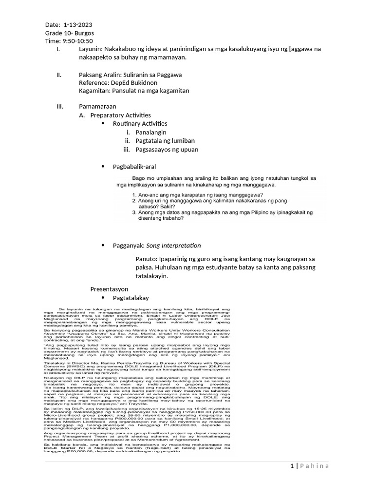 AP Lesson Plan | PDF
