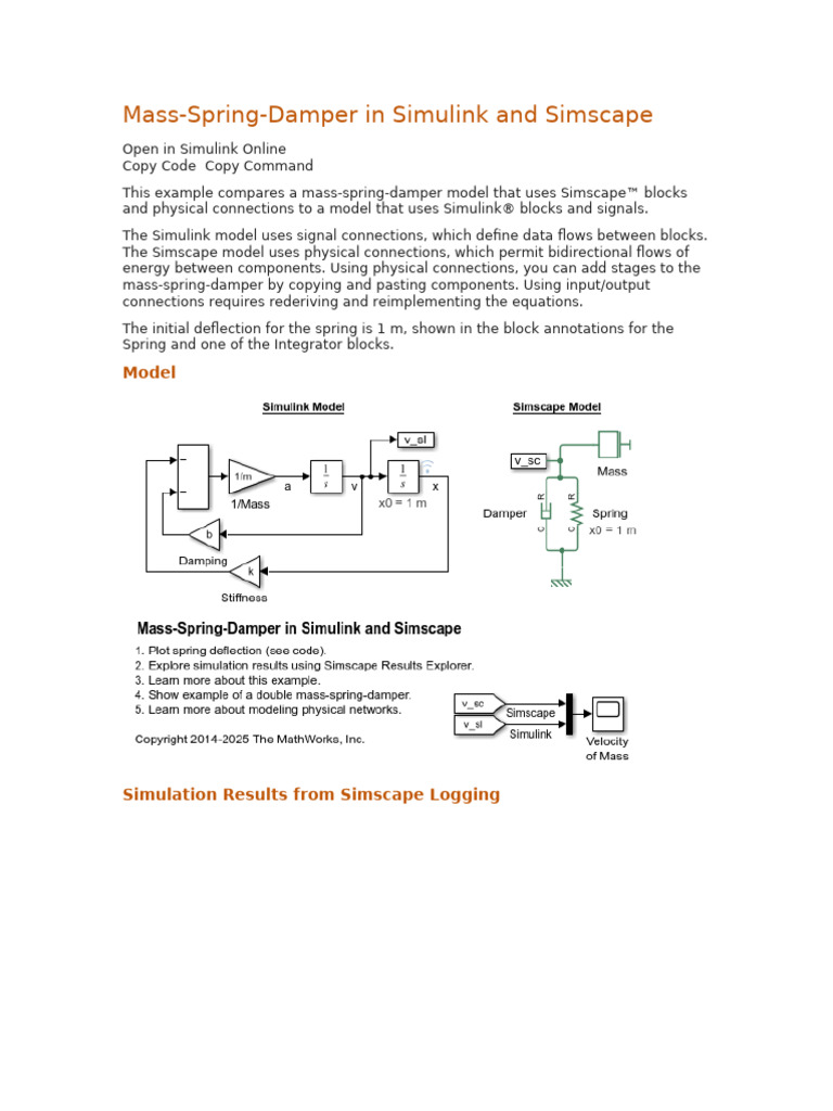 Mass spring damper system | PDF