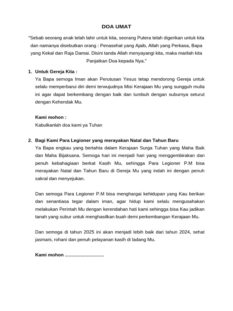 Doa Umat | PDF