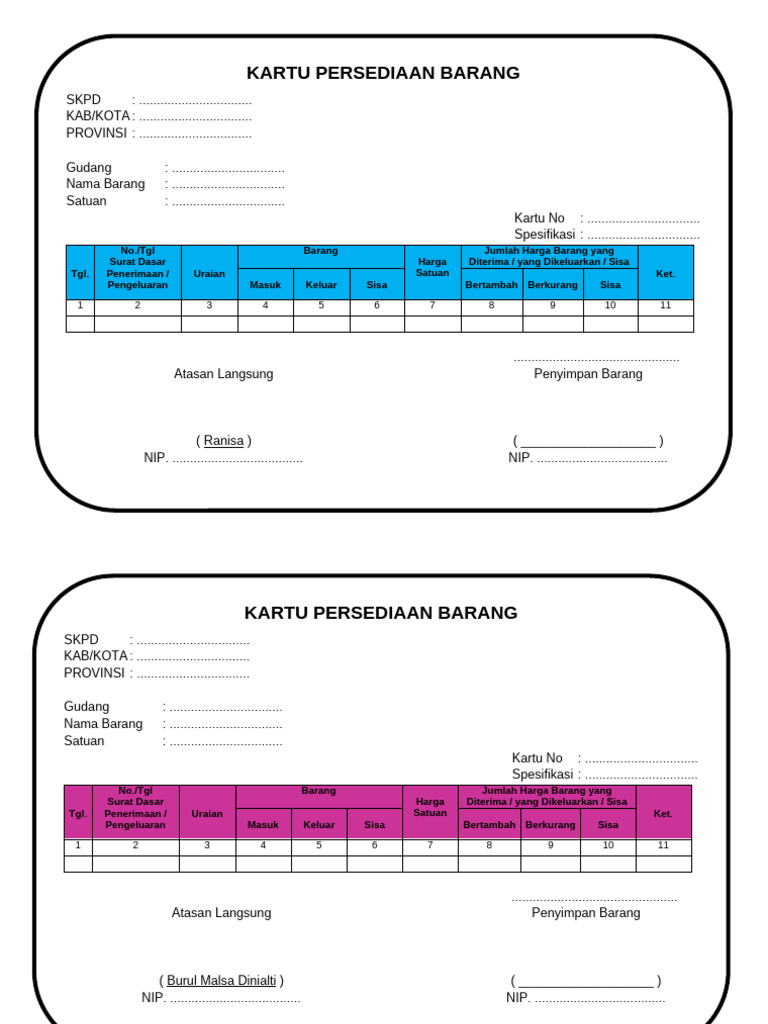 Kartu Persediaan Barang | PDF
