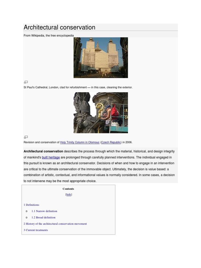 Architectural Conservation Pdf Historic Preservation Conservation
