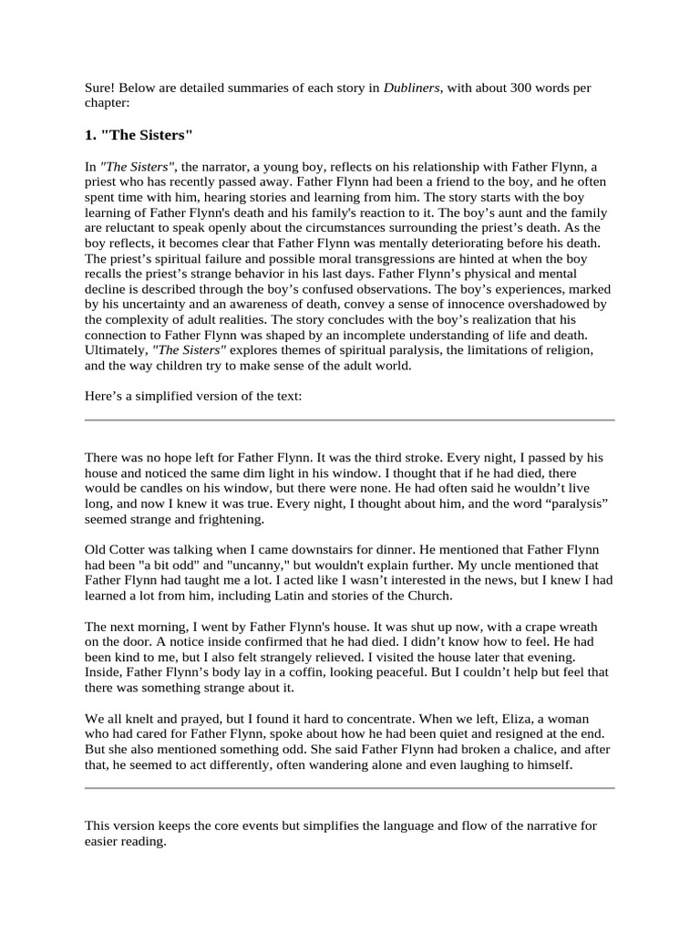 Explanation of Dubliners | PDF