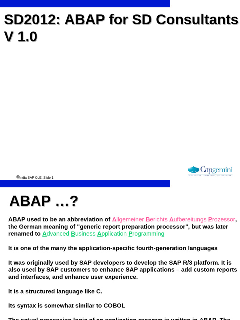 ABAP For SD Consultatnt | PDF | Databases | Relational Database