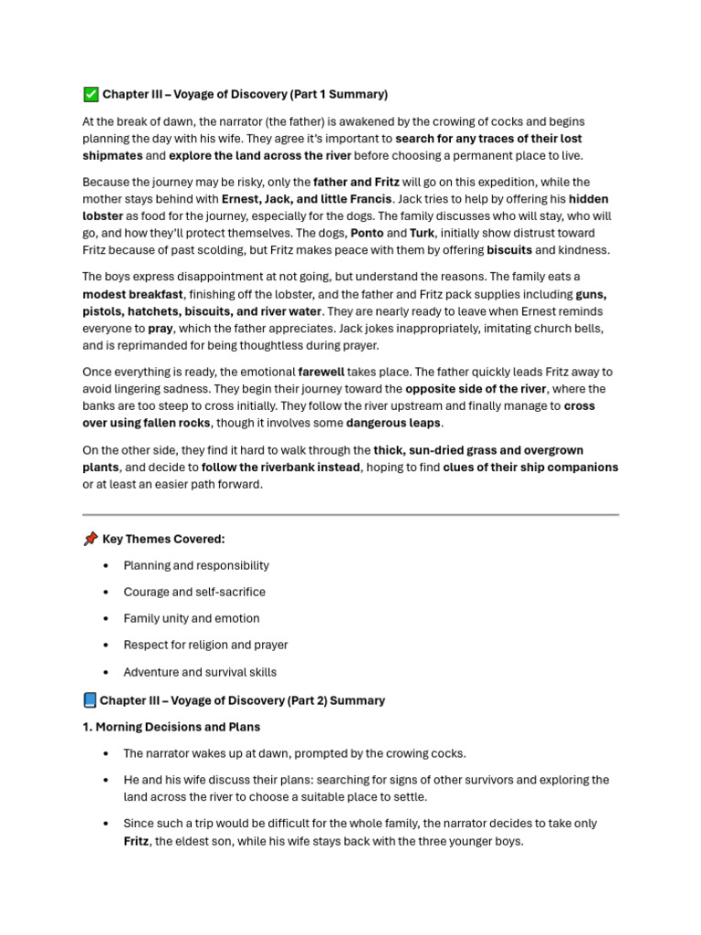Chapter 3: Voyage of Discovery Summary | PDF