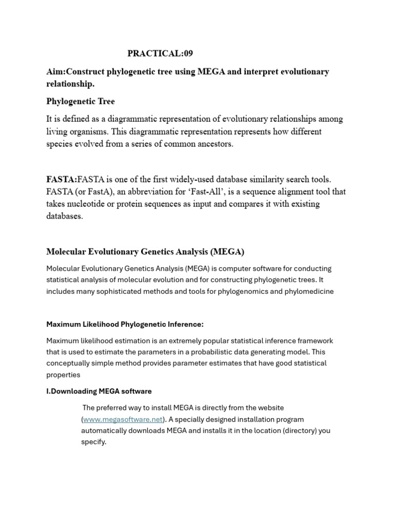 Constructing Phylogenetic Trees with MEGA | PDF | Phylogenetics ...