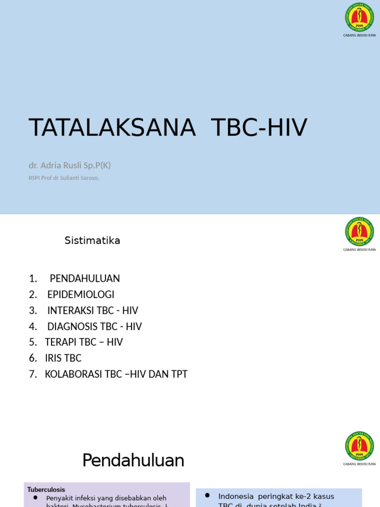 Tatalaksana TBC-HIV: Panduan Lengkap | PDF