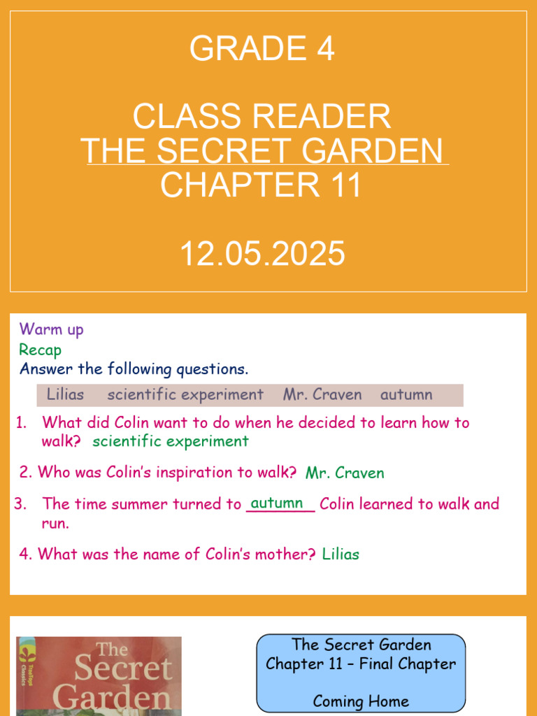 The Secret Garden: Chapter 11 Recap | PDF