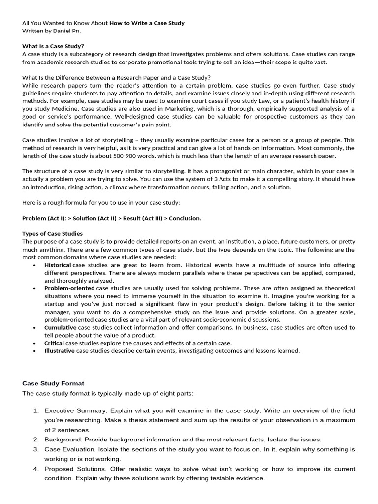 How to Write an Effective Case Study | PDF | Alcoholism | Cognition