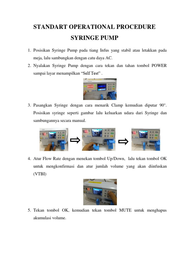 Sop Syringe Pump | PDF