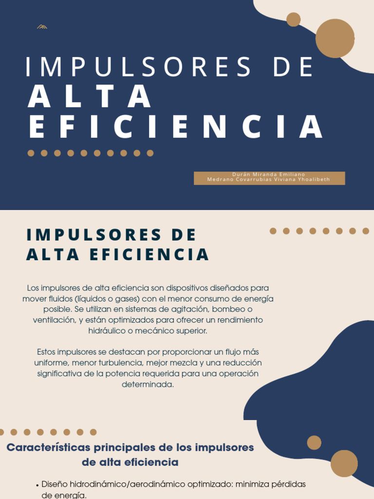 Impulsores de Alta Eficiencia: Ventajas y Tipos | PDF | Viscosidad ...