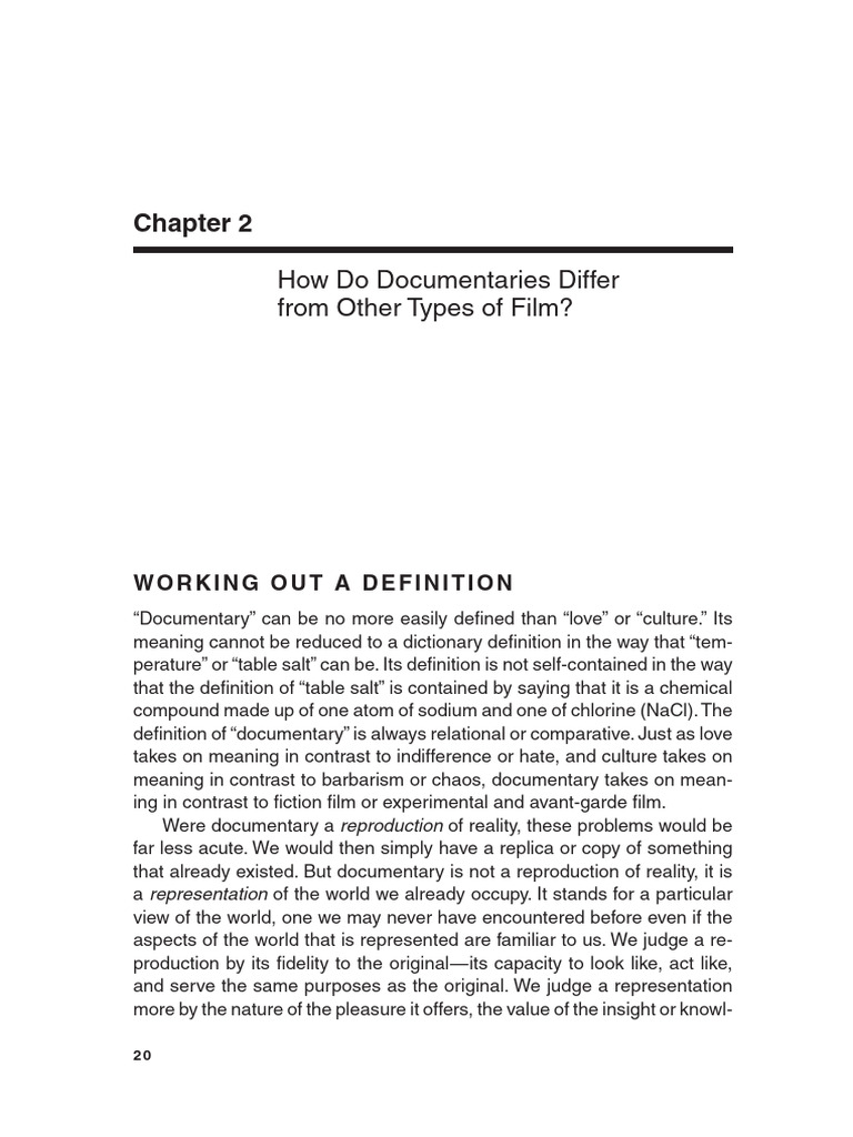 Introduction To Documentary - (Chapter 2 How Do Documentaries Differ ...