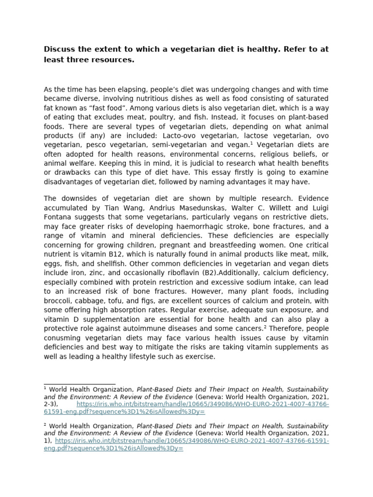 Academic Essay | PDF | Diet (Nutrition) | Diet & Nutrition