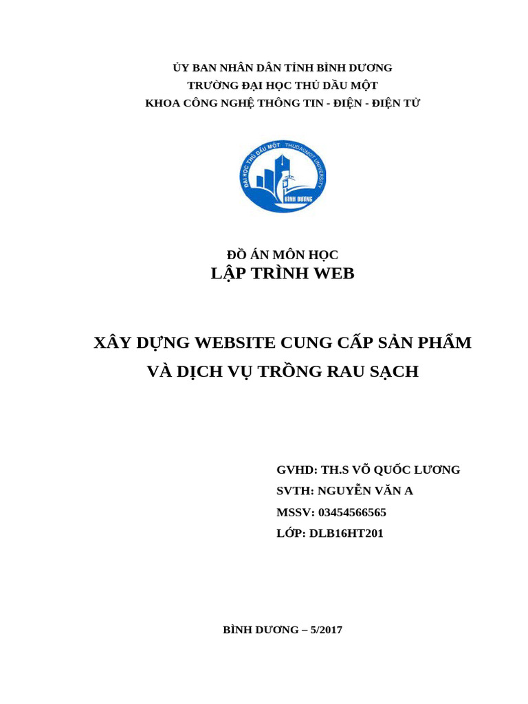 Mau bao cao Do an mon hoc - Day du | PDF