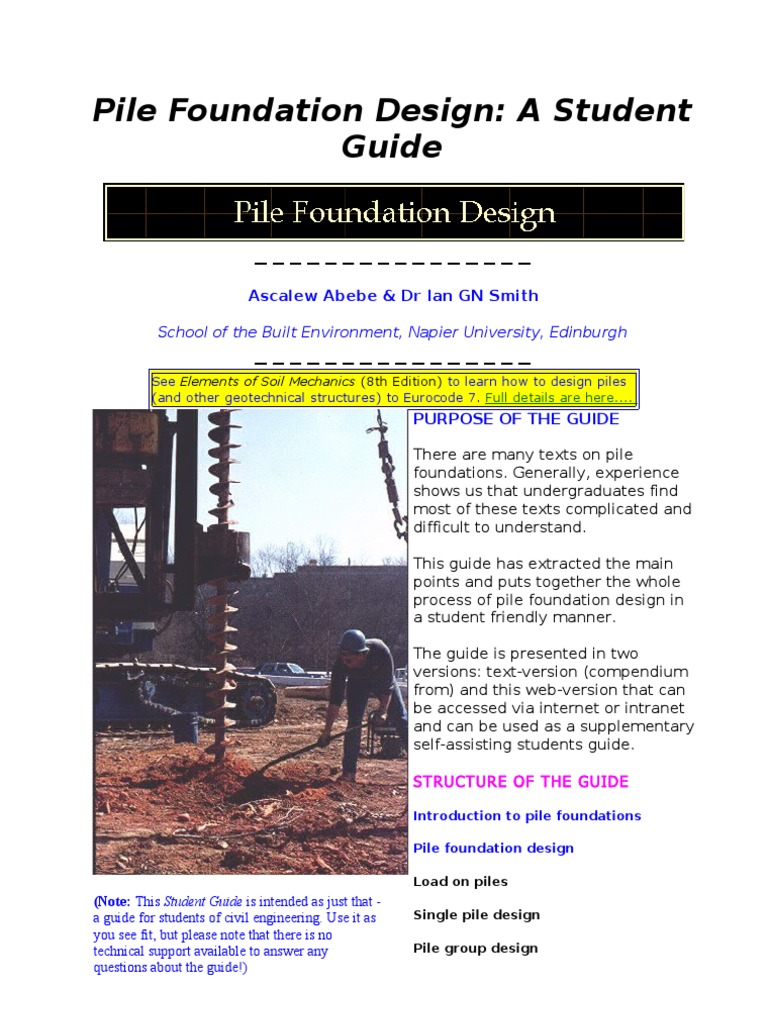 Pile Foundation Design | Download Free PDF | Deep Foundation ...