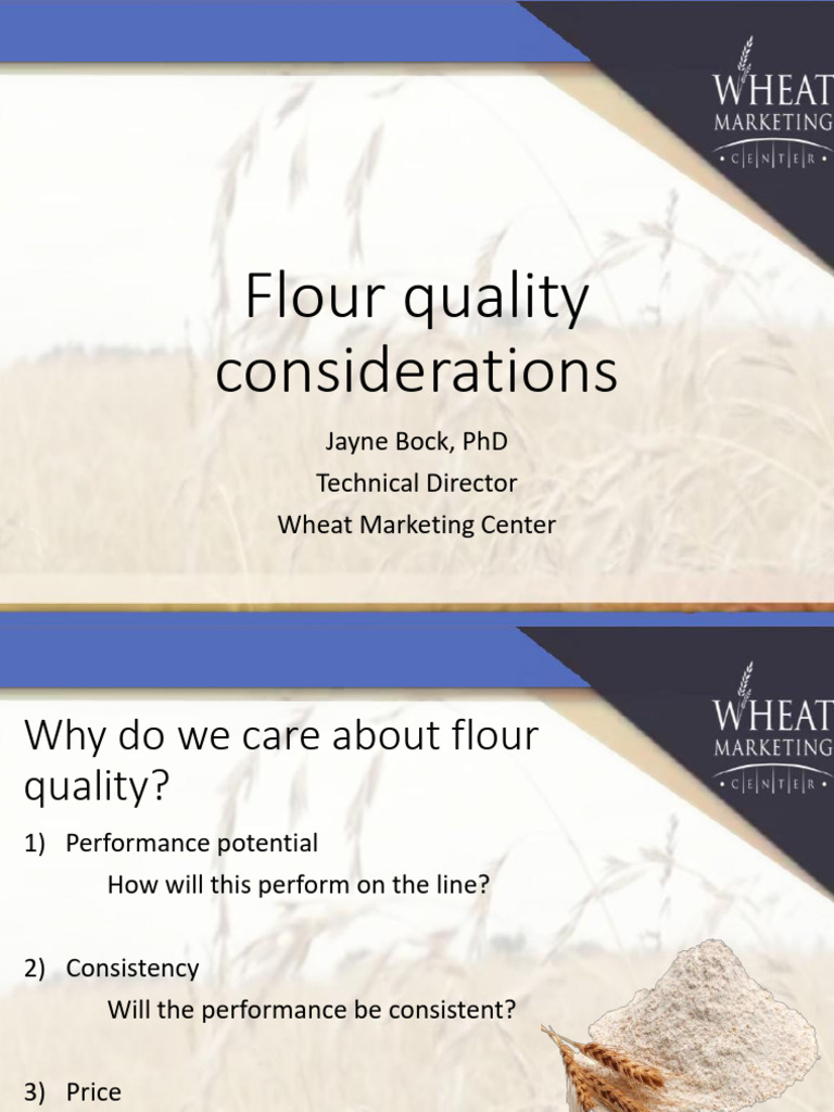 Jayne Bock - Flour Quality Characteristics | PDF | Flour | Cakes
