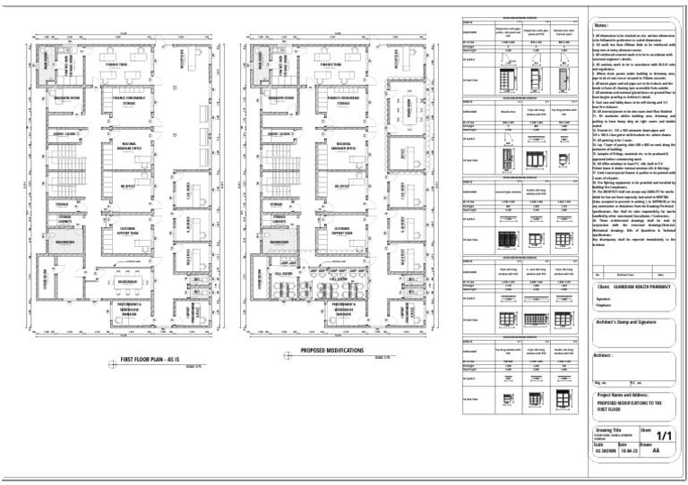 First Floor Plans & Window Schedule | PDF | Door | Building Technology