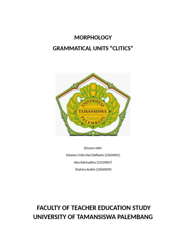 CLITICS MORPHOLOGY (Group 3) | PDF | Word | Linguistics