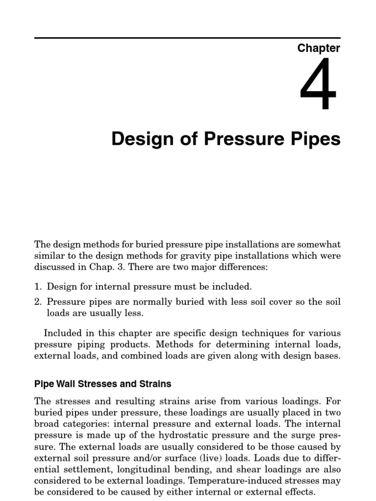 Pressure Pipe Design-Moser CH 4 Exrpt | PDF | Chemical Engineering ...