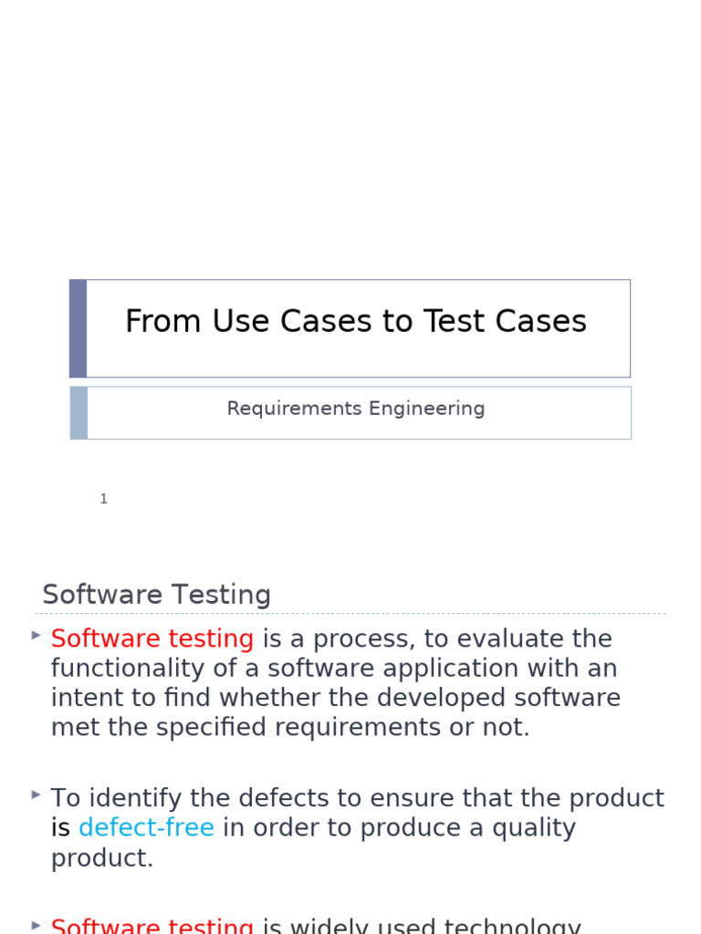 CH 9 - From Use Cases To Test Cases | PDF | Software Testing | Use Case