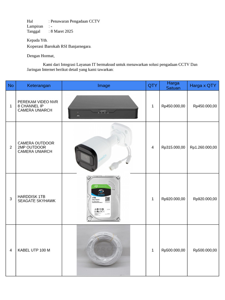 Penawaran CCTV BARKOAK | PDF