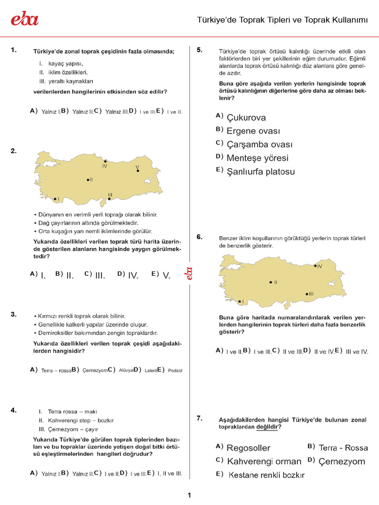 Türkiye'de Toprak Tipleri Ve Toprak Kullanımı | PDF