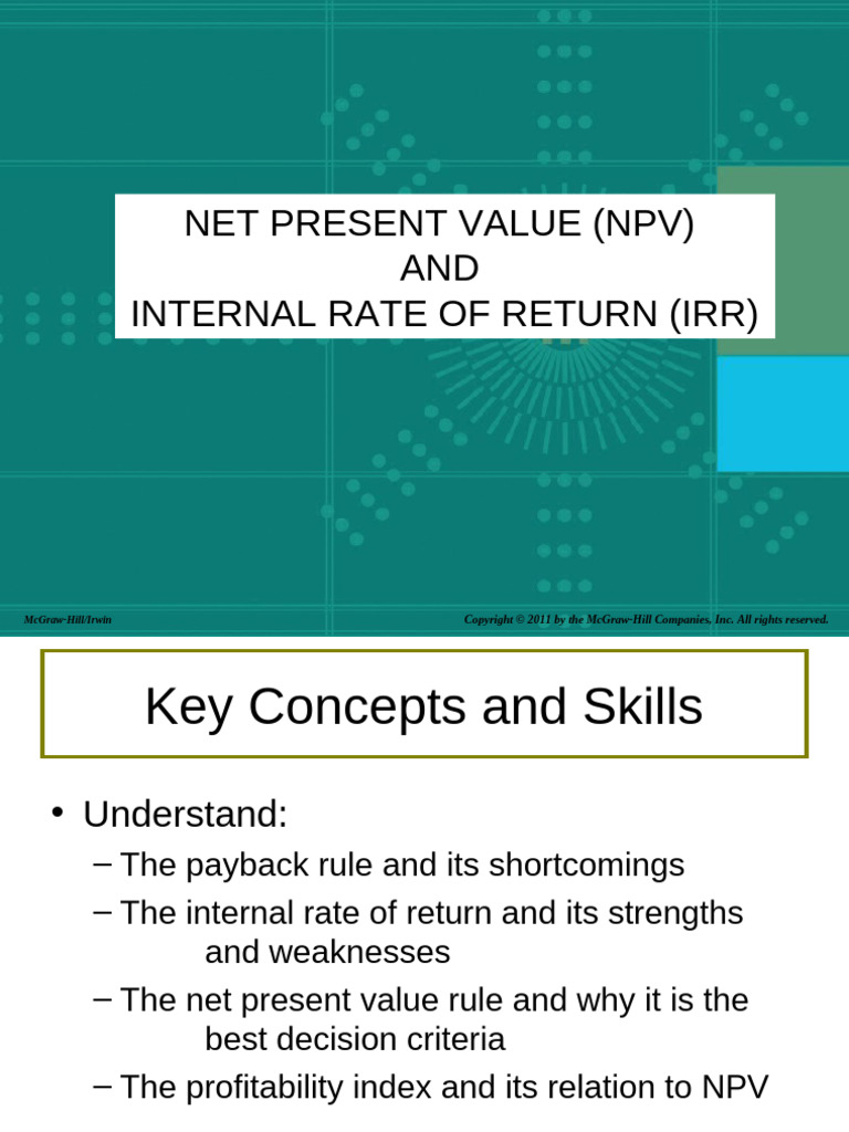 NPV and IRR in Capital Budgeting Guide | PDF | Internal Rate Of Return ...