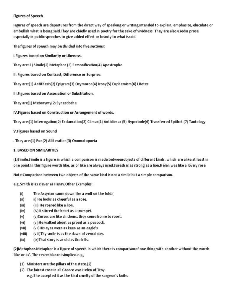 Figures of Speech | PDF | Irony | Literary Techniques