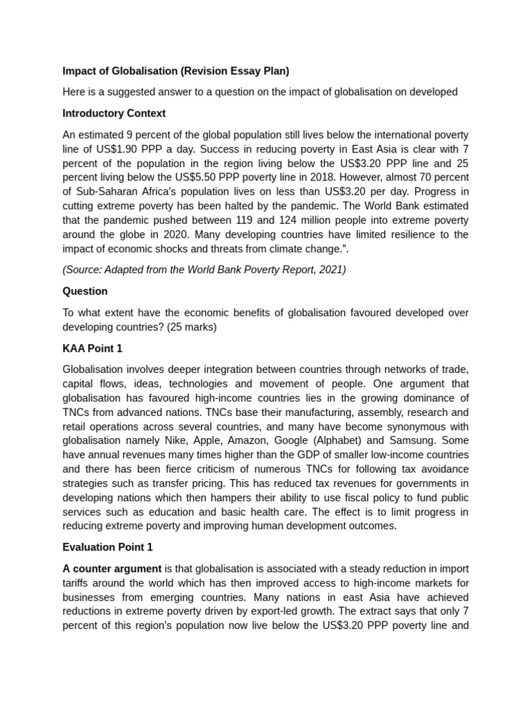 A2 Notes on Globalisation | PDF | Economic Inequality | Discrimination ...