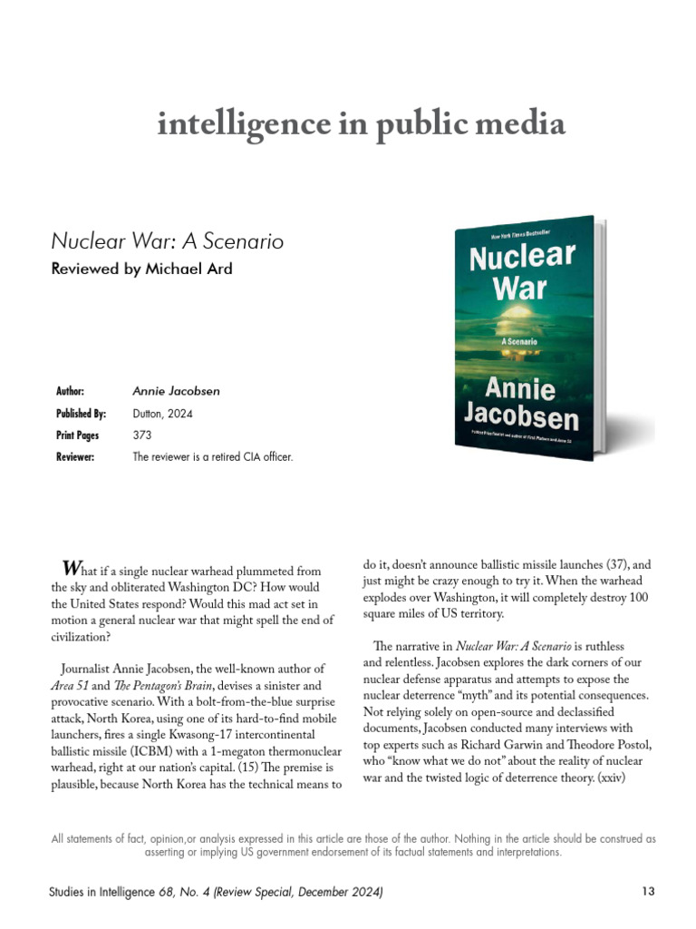 4 Review Nuclear War A Scenario | PDF | Nuclear Warfare ...