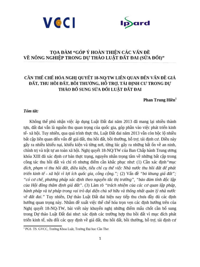 Phan Trung Hien The Che Hoa Nghi Quyet 18 Ve THD BT HT TDC 9 2022 1 | PDF