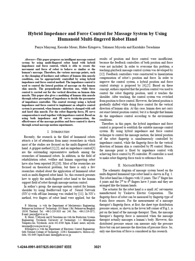 (2007) Hybrid Impedance and Force Control For Massage System by Using ...
