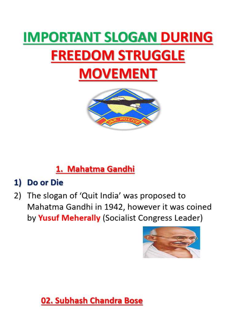 Key Slogans of Indian Freedom Fighters | PDF