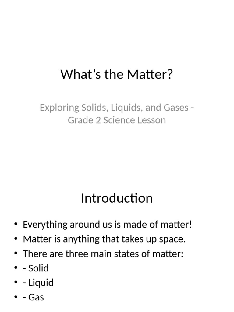 Solids Liquids Gases Lesson Grade2 | PDF